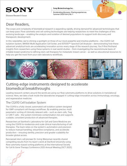 Newsletters - Sony Biotechnology